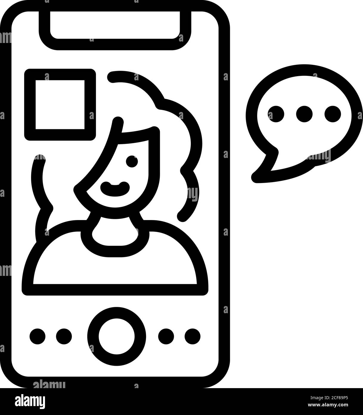 Mobile video call icon, outline style Stock Vector Image & Art - Alamy