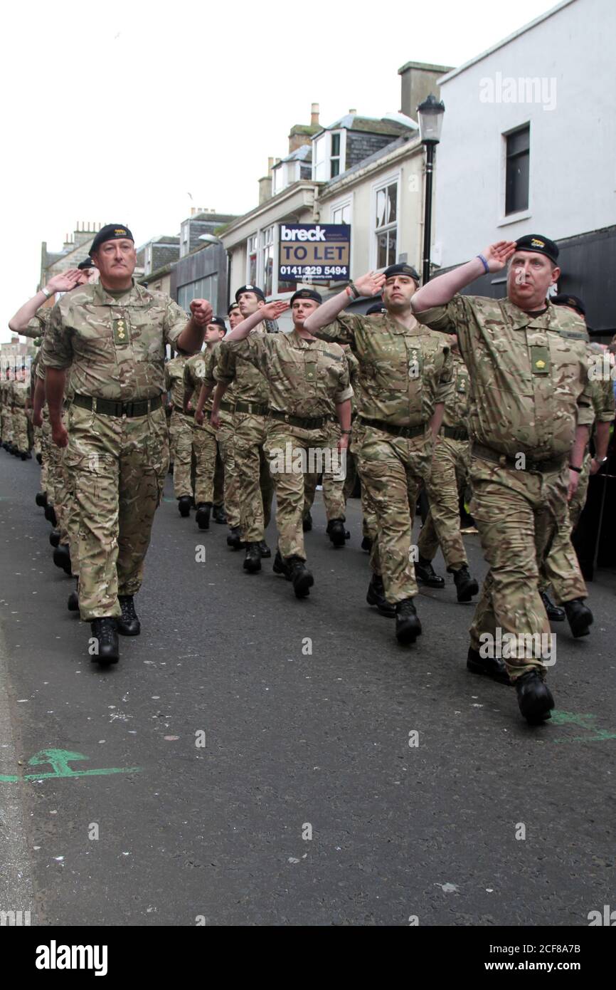 Ayr, Ayrshire, Scotland, 03 MAy 2014. The Queen's Own Yeomanry were ...