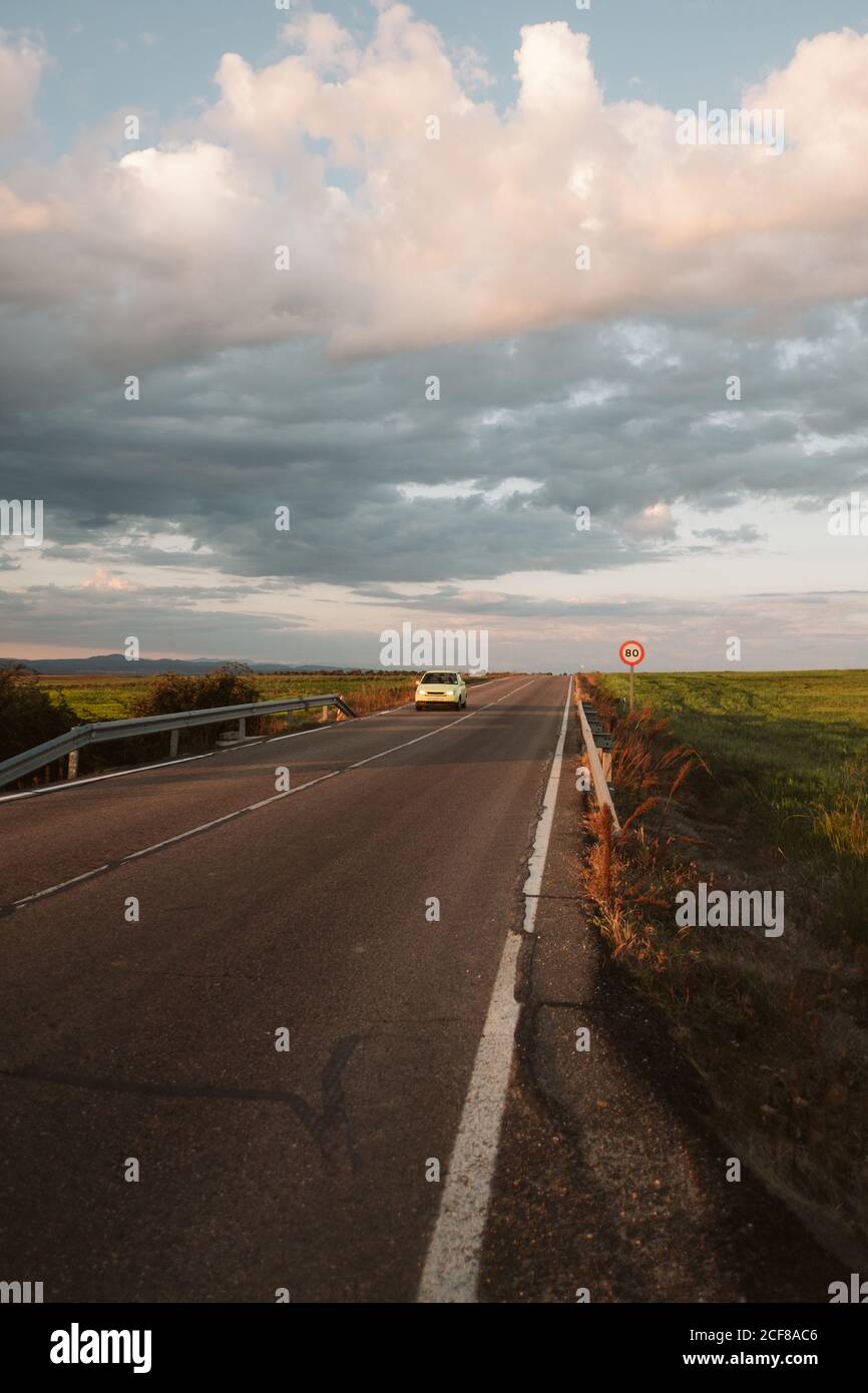 Car driving along asphalt rural hi-res stock photography and images - Alamy