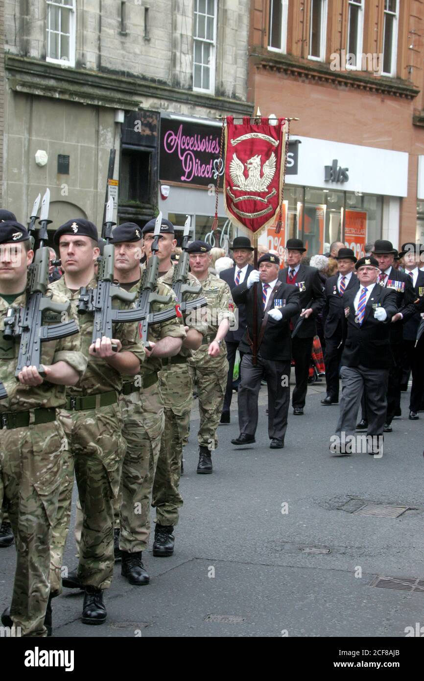 Ayr, Ayrshire, Scotland, 03 MAy 2014. The Queen's Own Yeomanry were ...