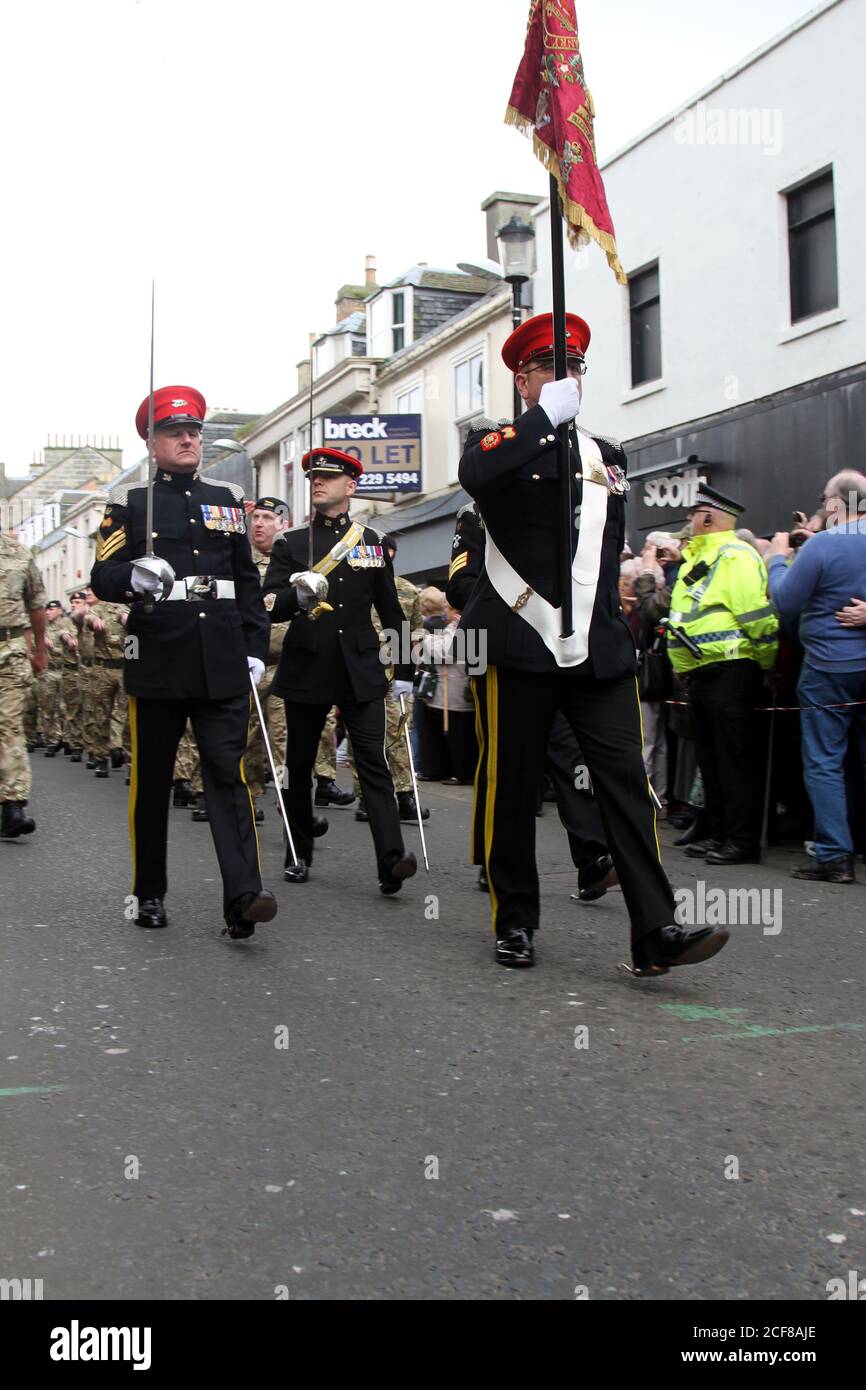 Ayr, Ayrshire, Scotland, 03 MAy 2014. The Queen's Own Yeomanry were ...