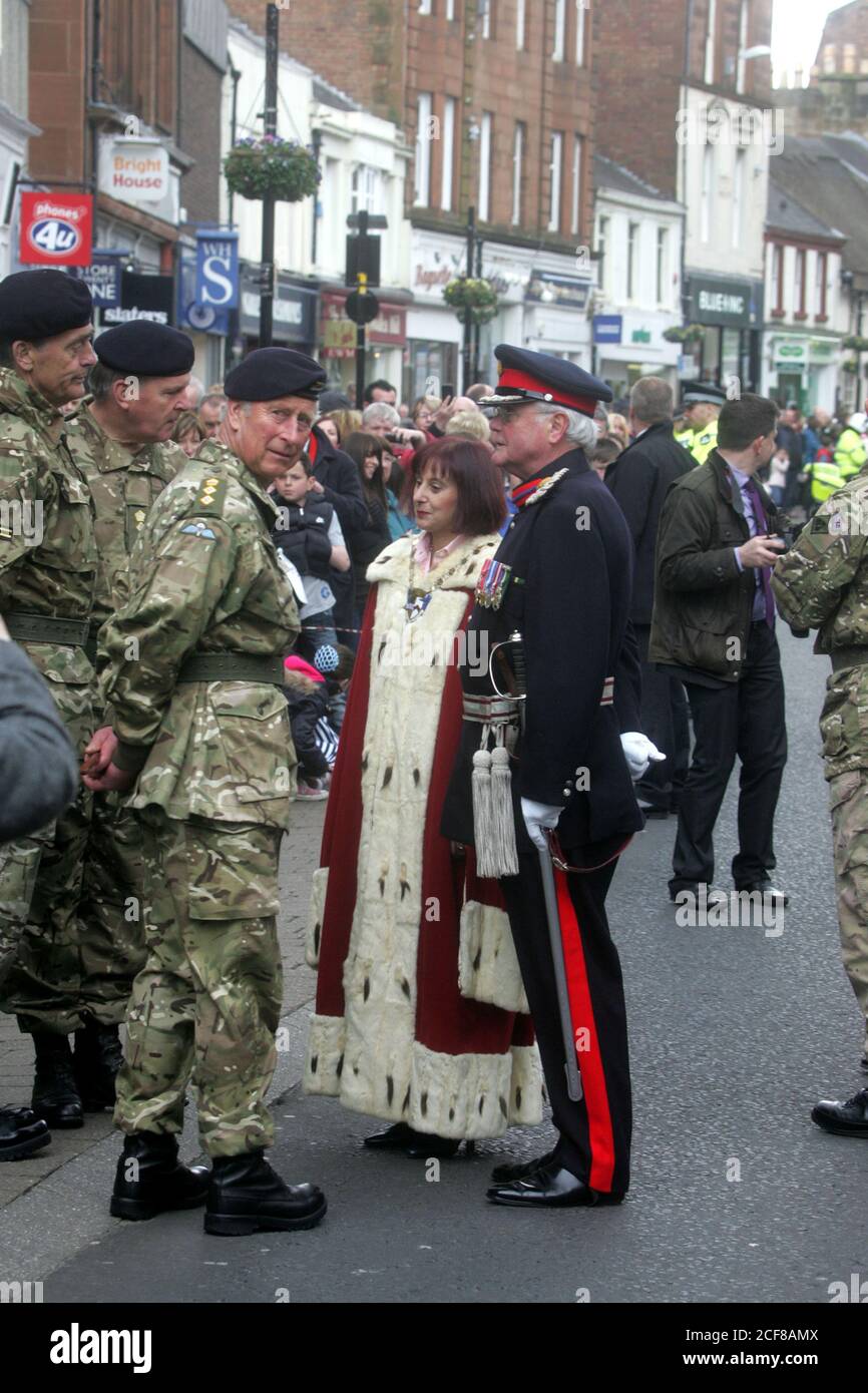 Ayr, Ayrshire, Scotland, 03 MAy 2014. The Queen's Own Yeomanry were ...