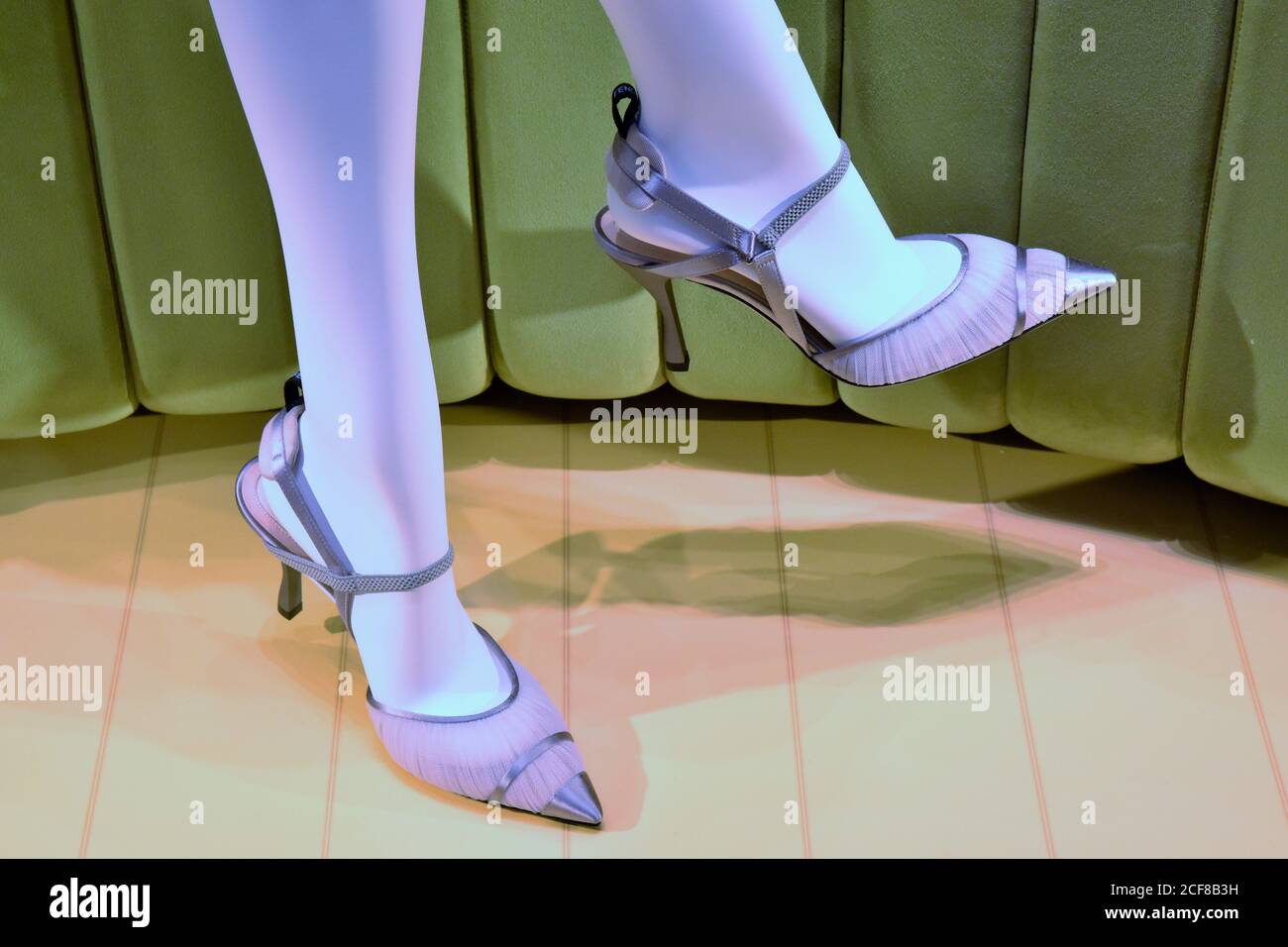 SHOES ON DISPLAY AT FENDI BOUTIQUE IN CONDOTTI STREET Stock Photo - Alamy