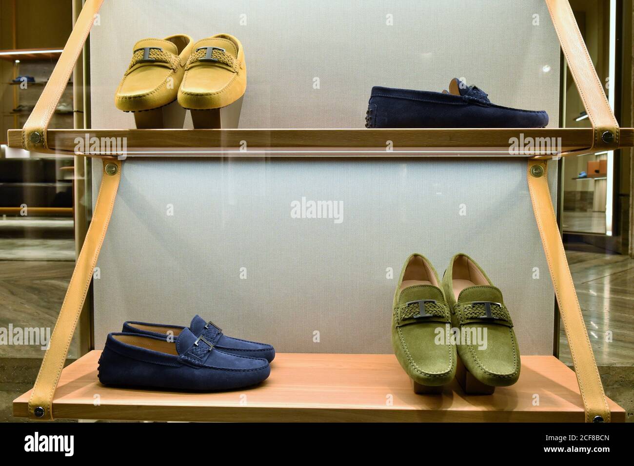 SHOES ON DISPLAY AT TOD'S BOUTIQUE IN CONDOTTI STREET Stock Photo - Alamy