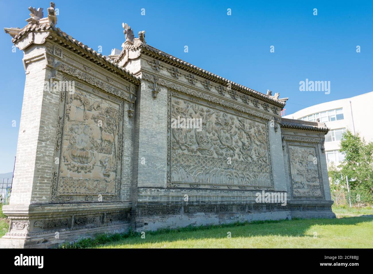 ULAANBAATAR, MONGOLIA - Spirit screen at Choijin Lama Temple. a famous ...