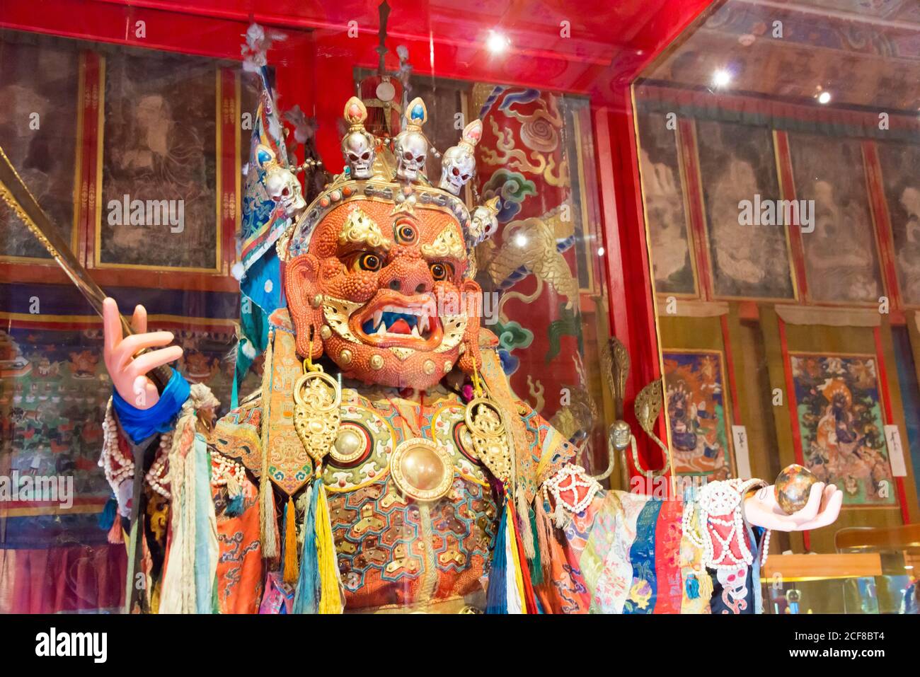 ULAANBAATAR, MONGOLIA - Cham dance masks at Choijin Lama Temple. a ...