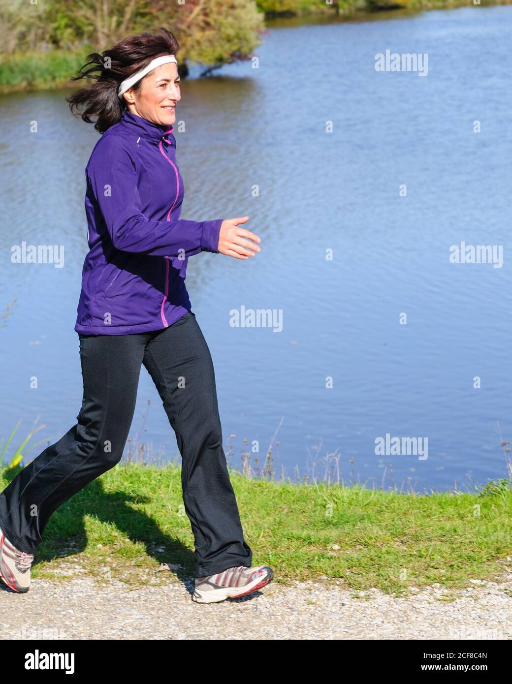 Power walking session on falltime morning Stock Photo - Alamy