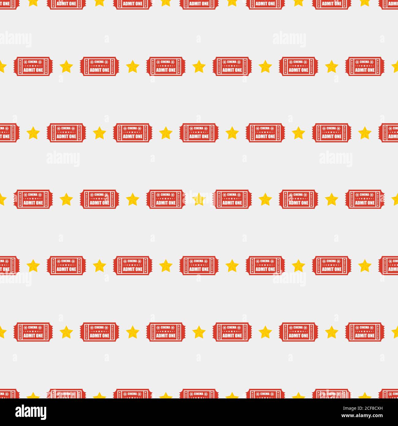 Cinema ticket seamless pattern. Movie digital paper. Art texture Stock ...