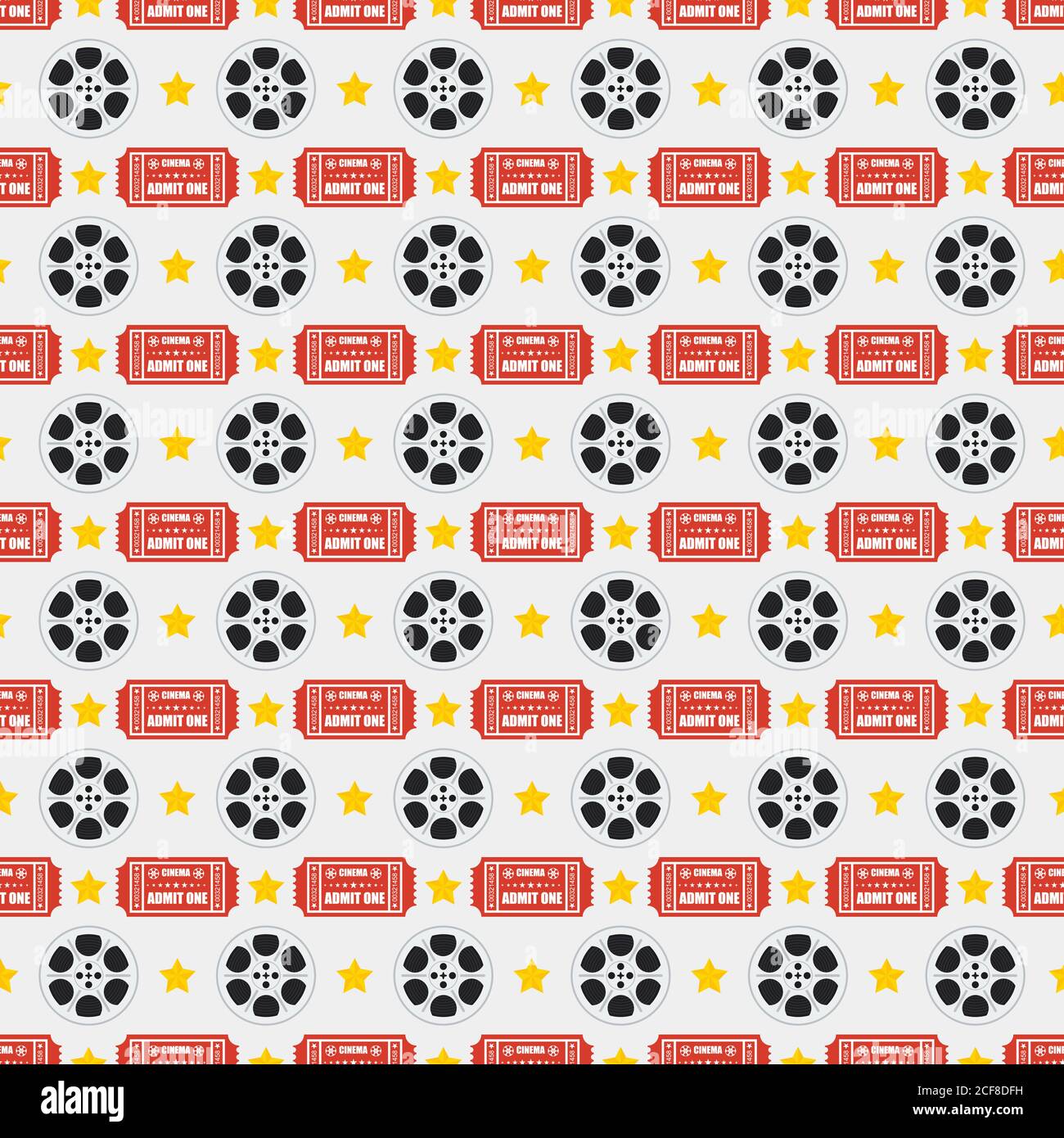 Cinema ticket seamless pattern. Movie digital paper. Art texture Stock ...