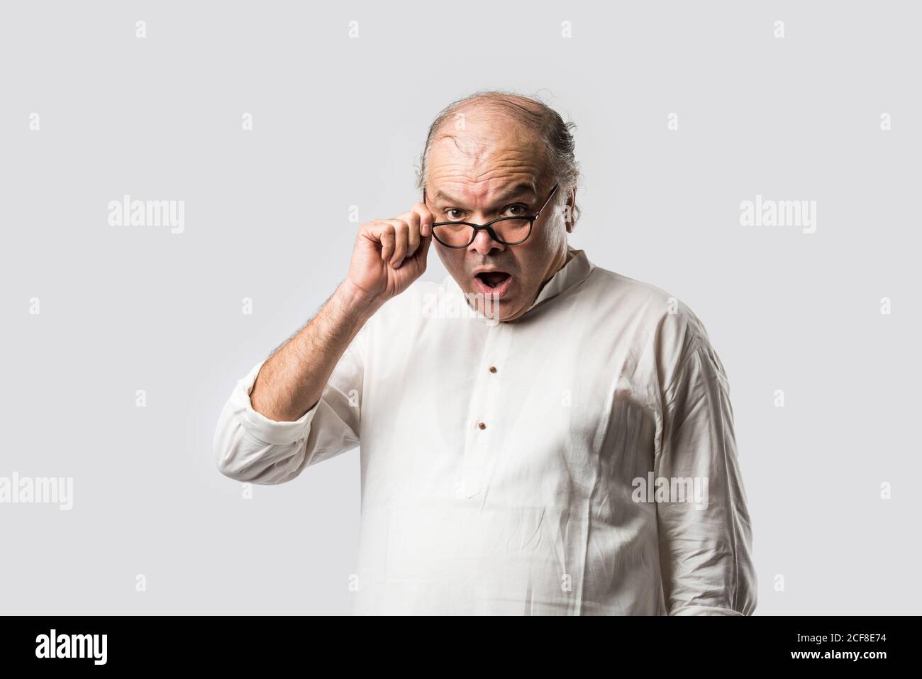 Surprised indian asian old man - senior man with shock expressions ...