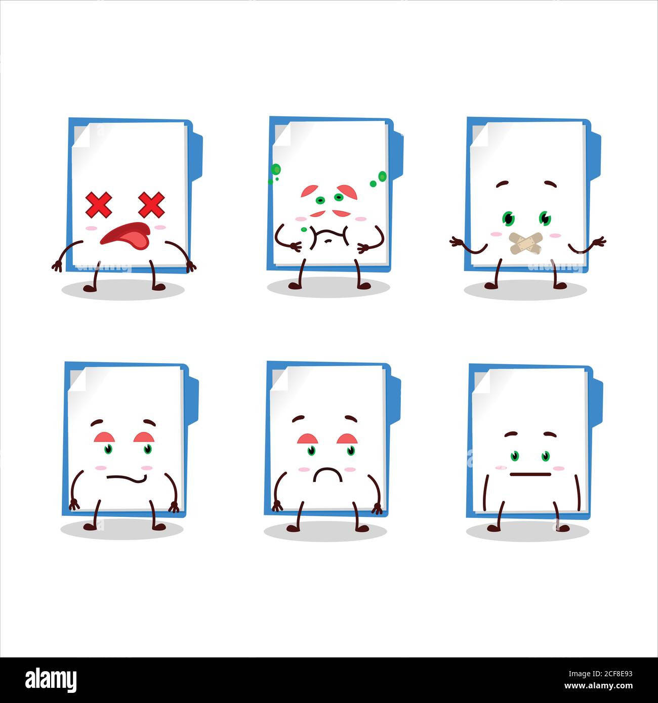 Blue manila folder cartoon character with nope expression Stock Vector ...