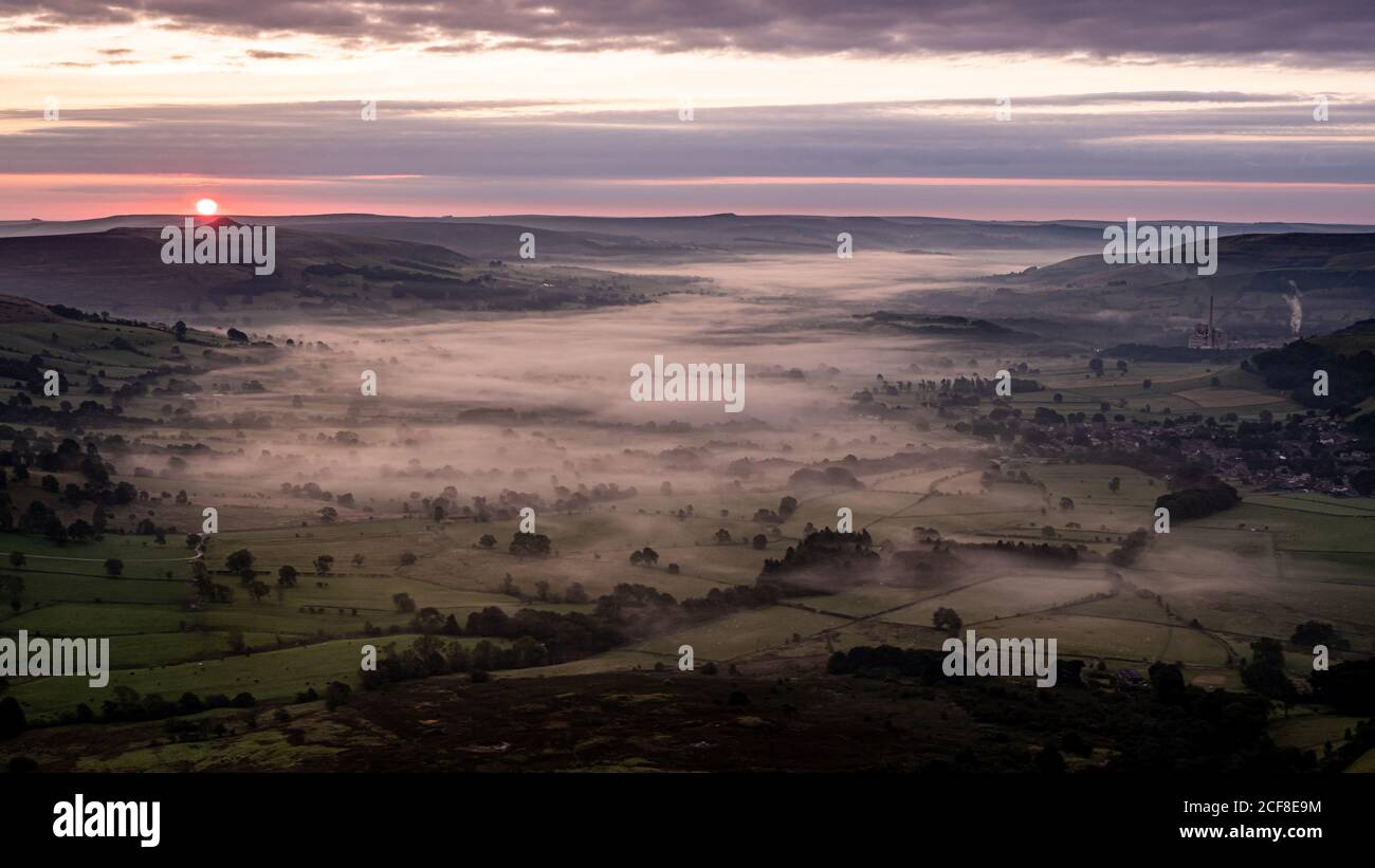 Sunrise over Castleton Stock Photo - Alamy
