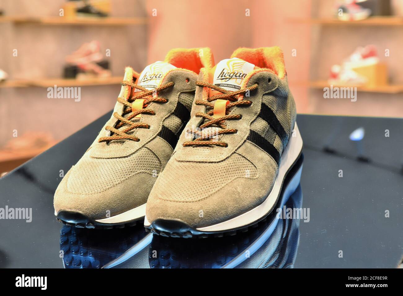 SHOES ON DISPLAY AT HOGAN BOUTIQUE IN SPAGNA SQUARE Stock Photo - Alamy