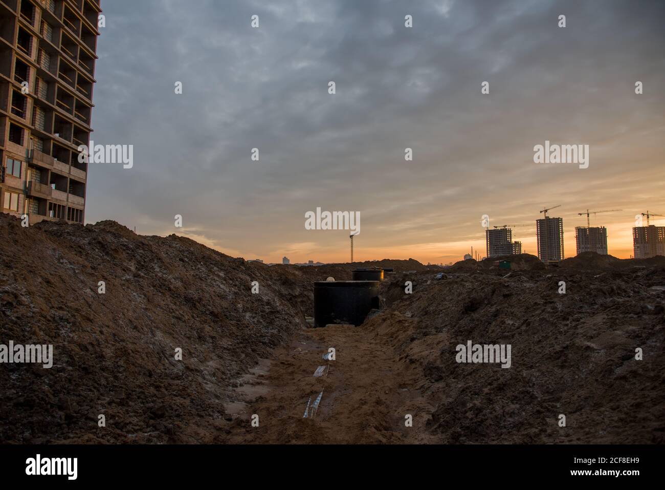 Laying or replacement of underground storm sewer pipes. Installation of ...