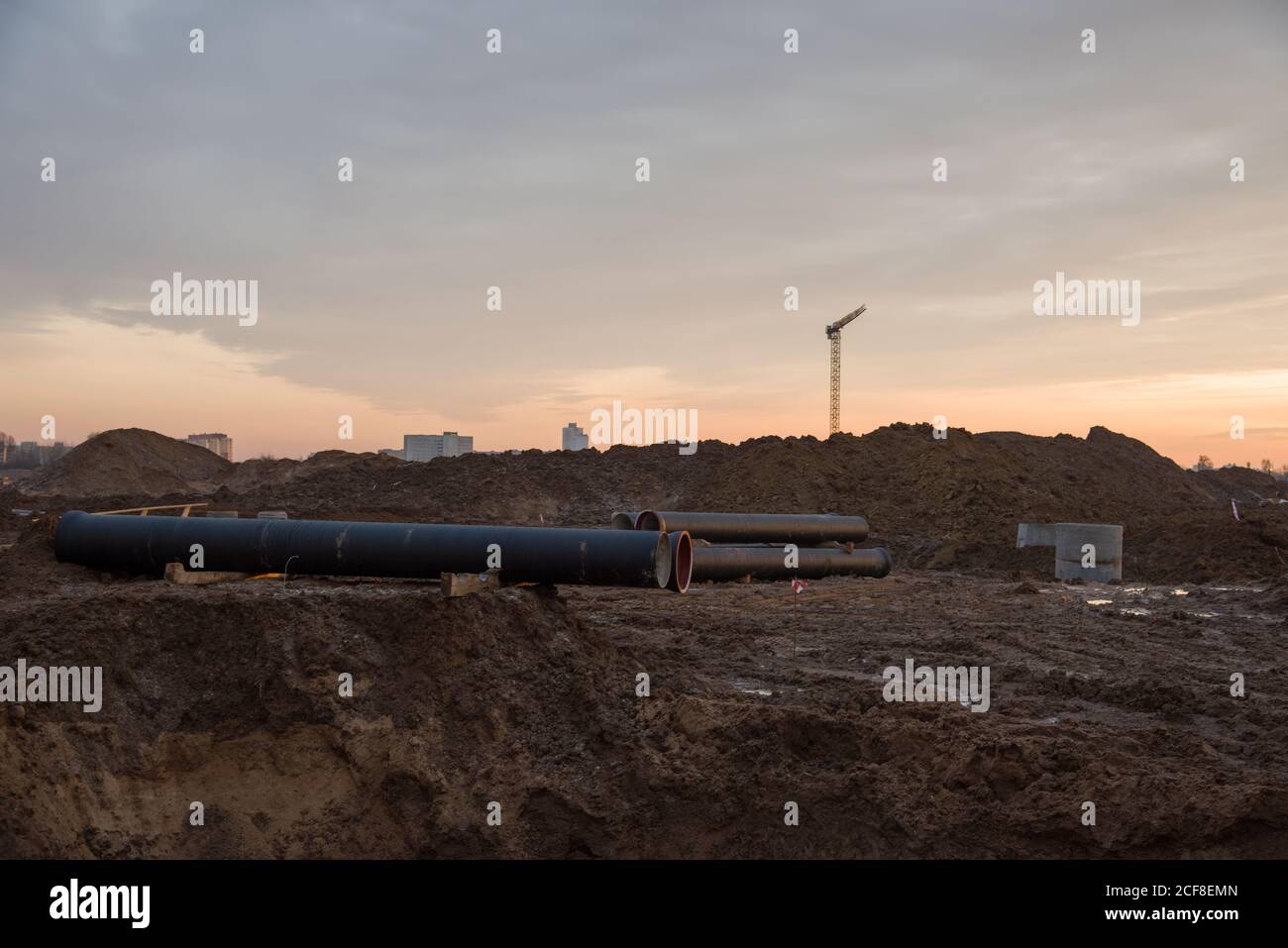 Laying or replacement of underground storm sewer pipes. Installation of ...