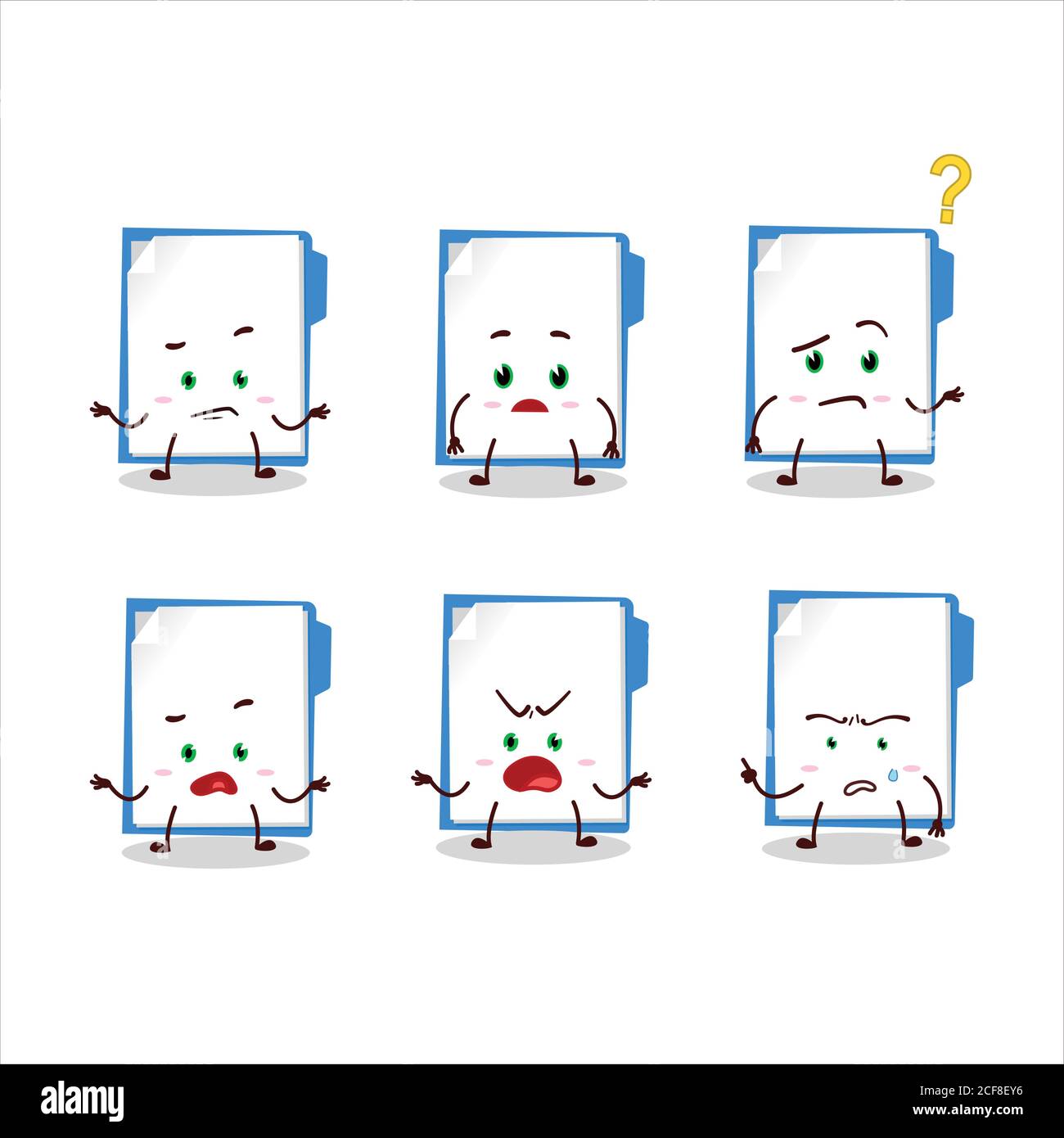 Cartoon character of blue manila folder with what expression Stock ...