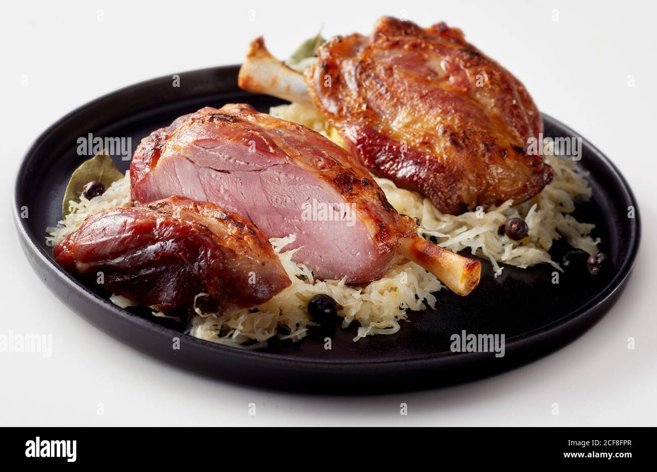 Double serving of German ham hock or Eisbein with traditional ...