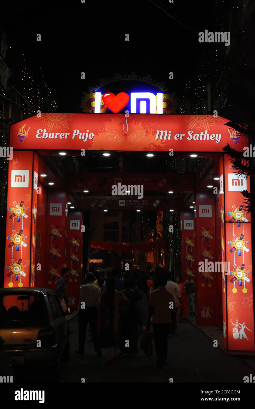 Picture of vip gate of decorated Durga Puja pandal, Durga Puja is ...