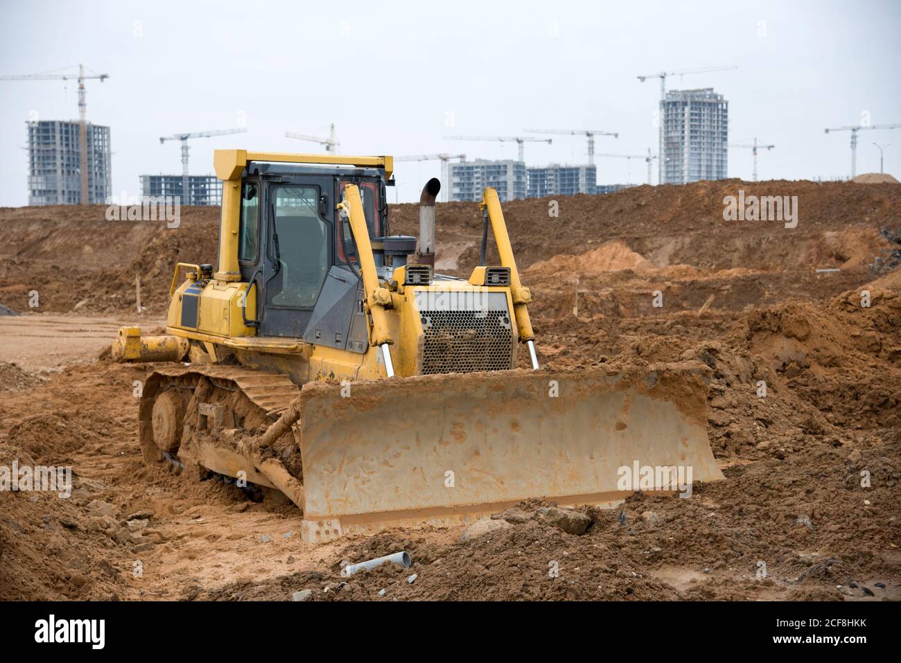 Track-type dozer for pool excavation and utility trenching. Bulldozer ...