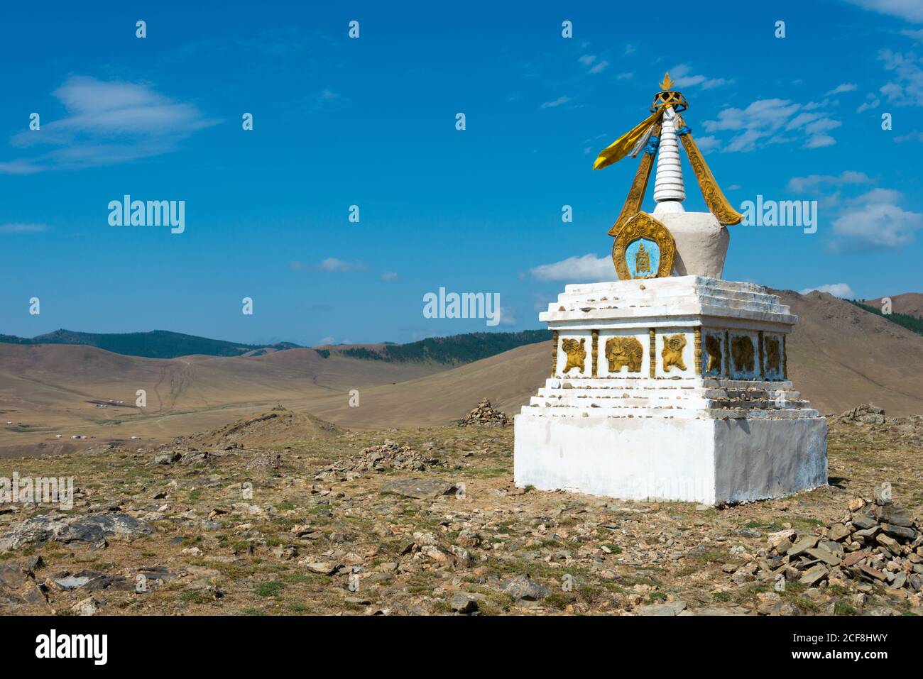KHARKORIN, MONGOLIA - Stupa in Kharkhorin (Karakorum), Mongolia ...