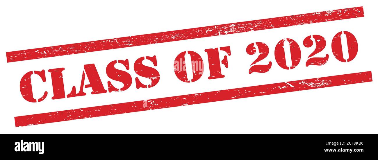 CLASS OF 2020 text on red grungy rectangle stamp Stock Photo - Alamy