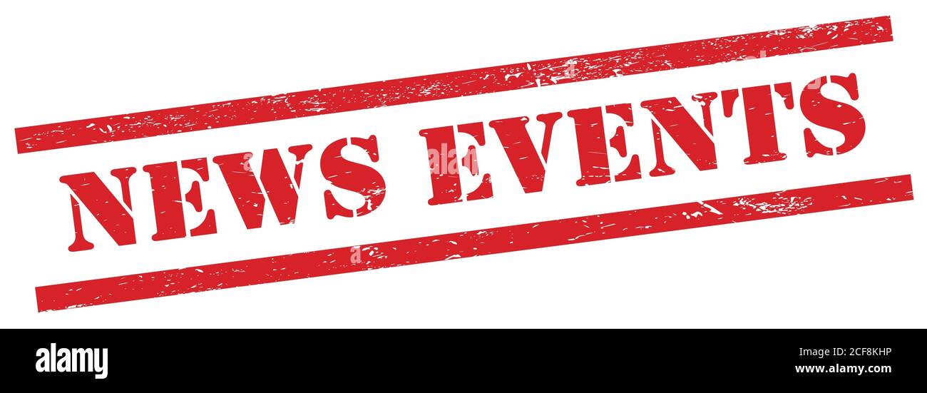 NEWS EVENTS text on red grungy rectangle stamp Stock Photo - Alamy
