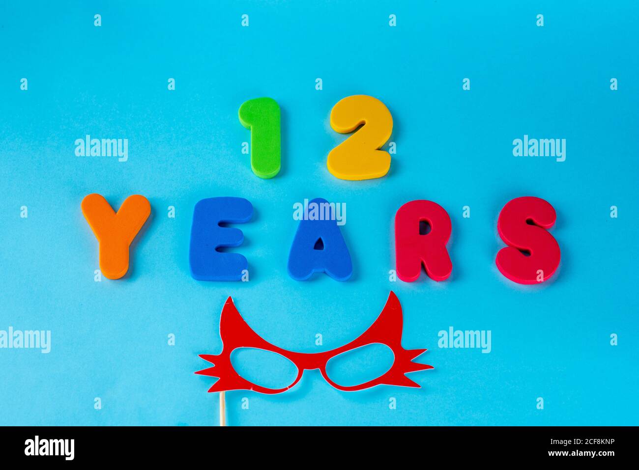 12 years old celebrating classic logo. Colored happy anniversary 12 th ...
