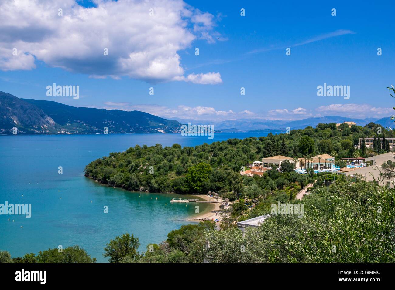 Corfu Island/Greece- May 8, 2019: Beautiful summer landscape with sea ...