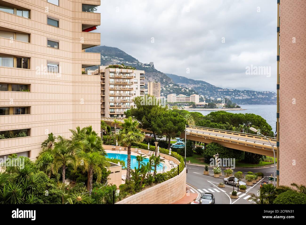 Aerial view of Monaco port. Port Fontvieille, Monaco Ville, topview ...