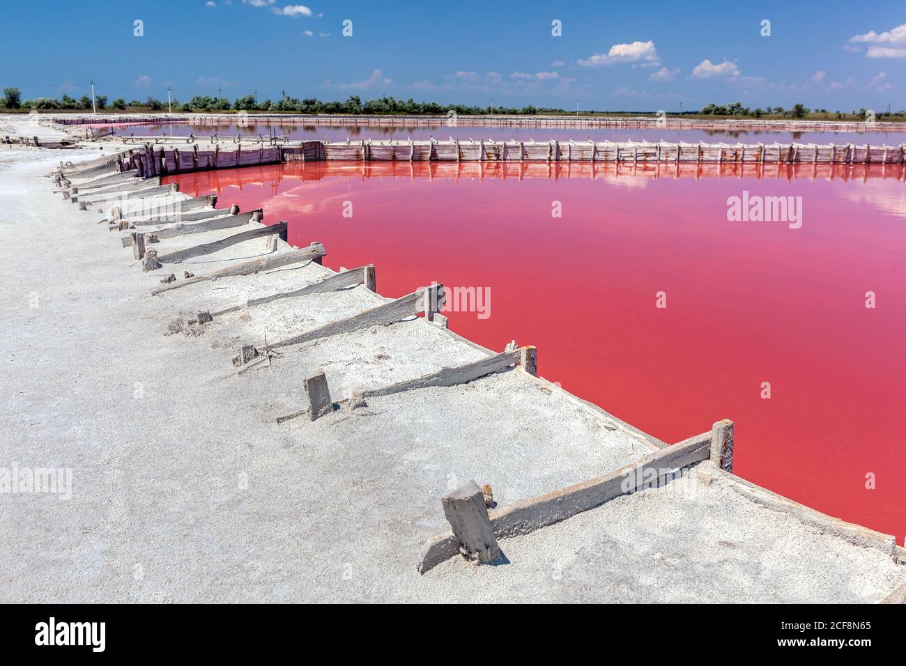 Natural Salt extraction evaporation pond in Ukraine Stock Photo - Alamy