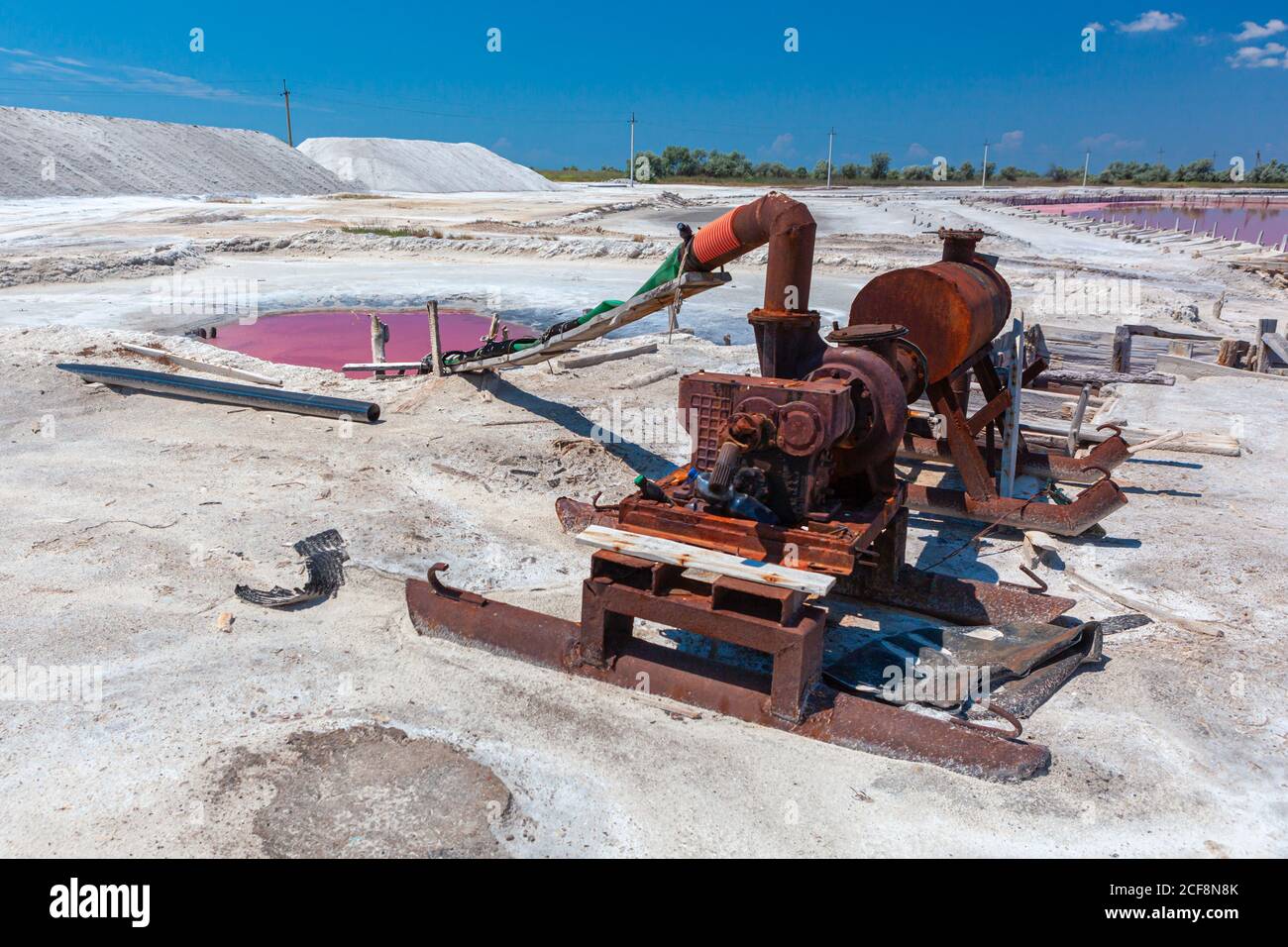 Salt extraction evaporation pump in Ukraine Stock Photo - Alamy
