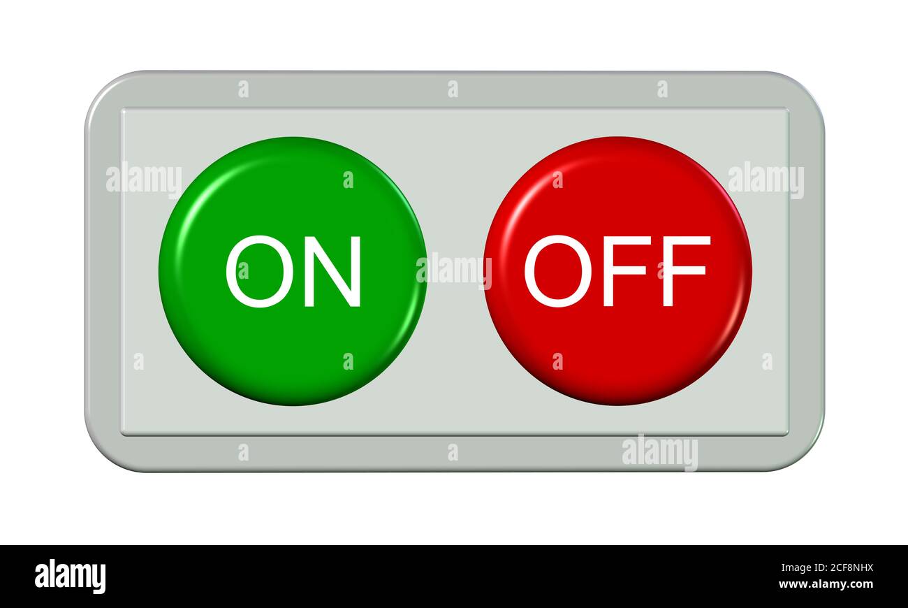 On and off switch, 3d illustration Stock Photo - Alamy