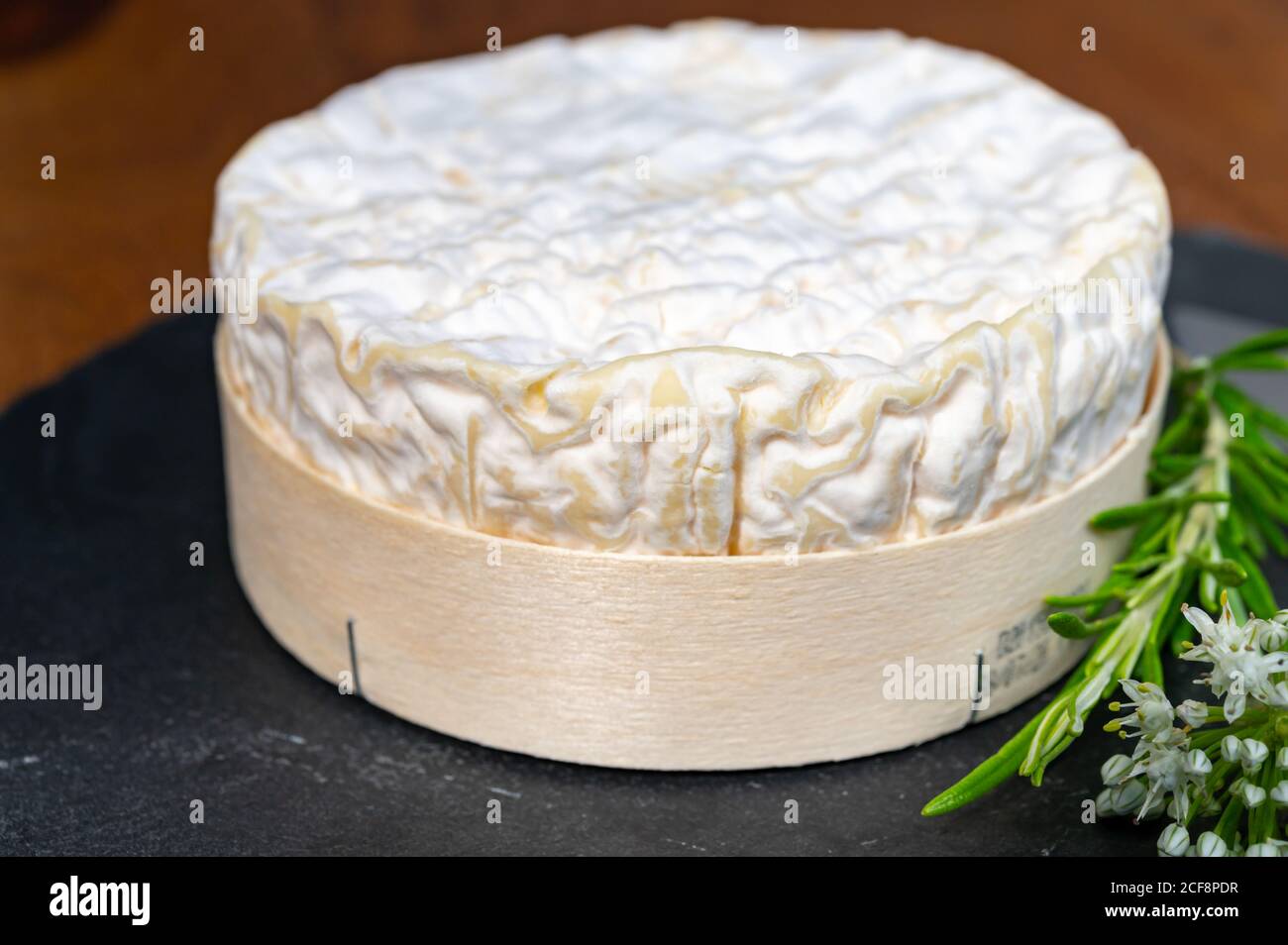 French cheeses collection, piece of matured camembert cow milk cheese ...