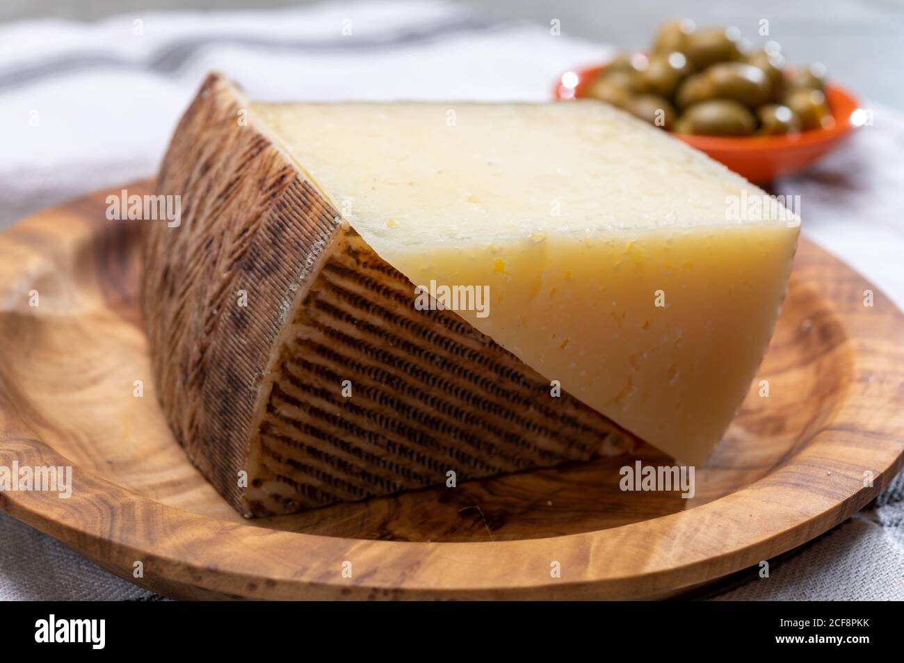 Spanish cheese manchego made from sheep milk close up Stock Photo - Alamy