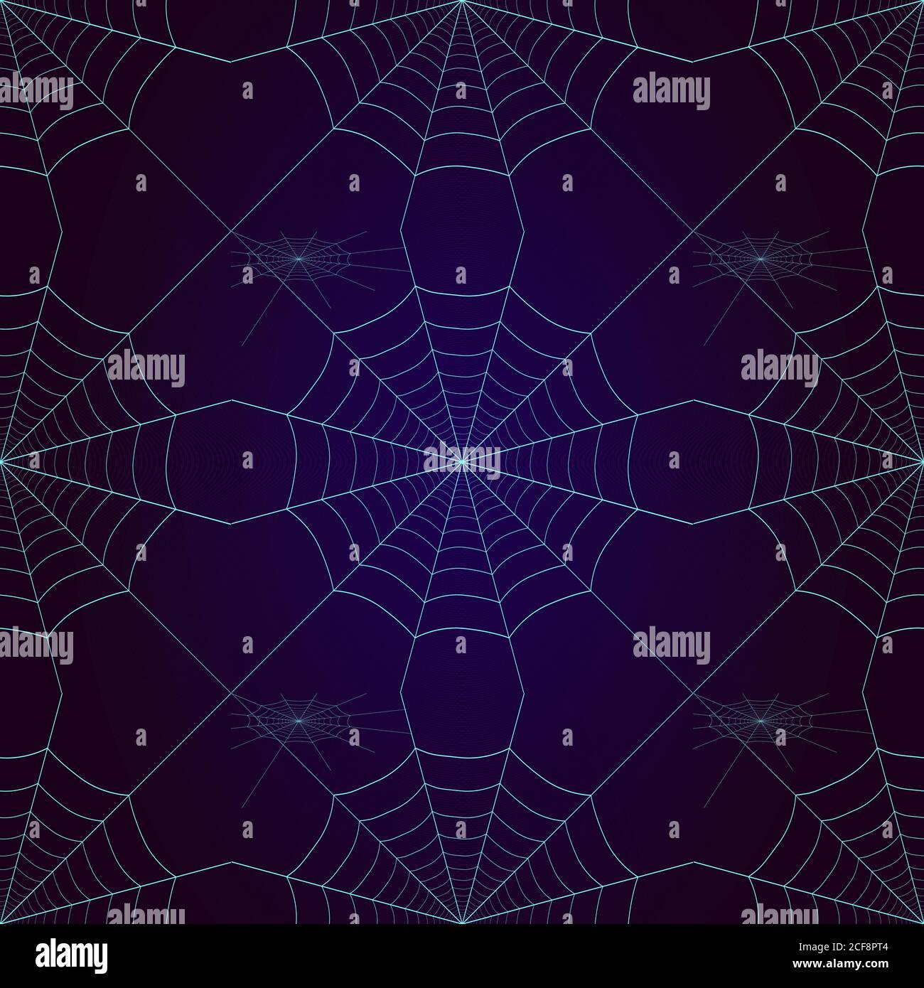 Halloween spider web seamless pattern. Neon halloween cobweb on dark ...