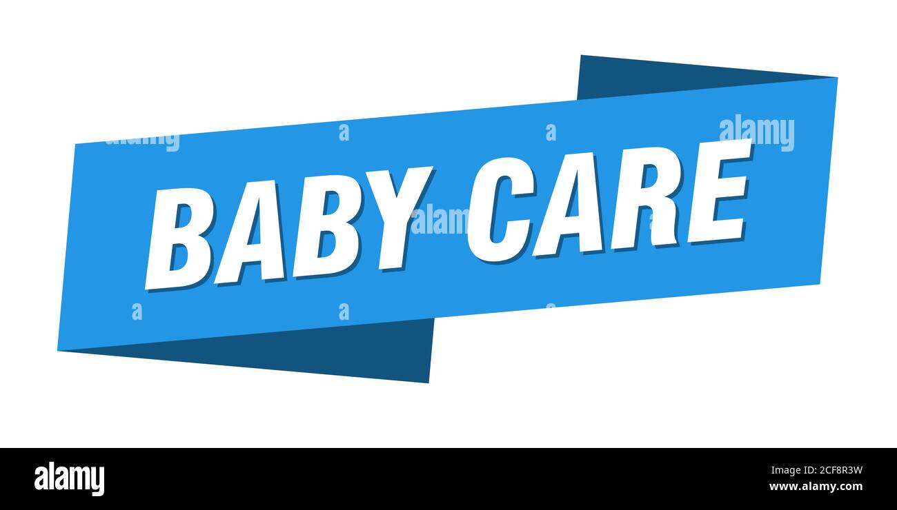 baby care banner template. ribbon label sticker. sign Stock Vector ...