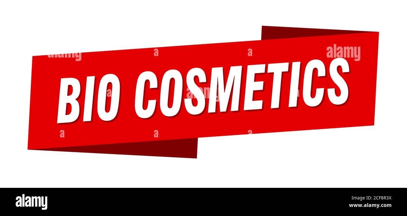 bio cosmetics banner template. ribbon label sticker. sign Stock Vector ...
