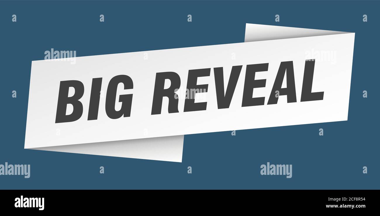 big reveal banner template. ribbon label sticker. sign Stock Vector ...