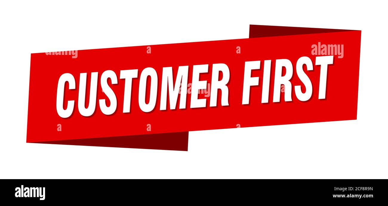 customer first banner template. ribbon label sticker. sign Stock Vector ...