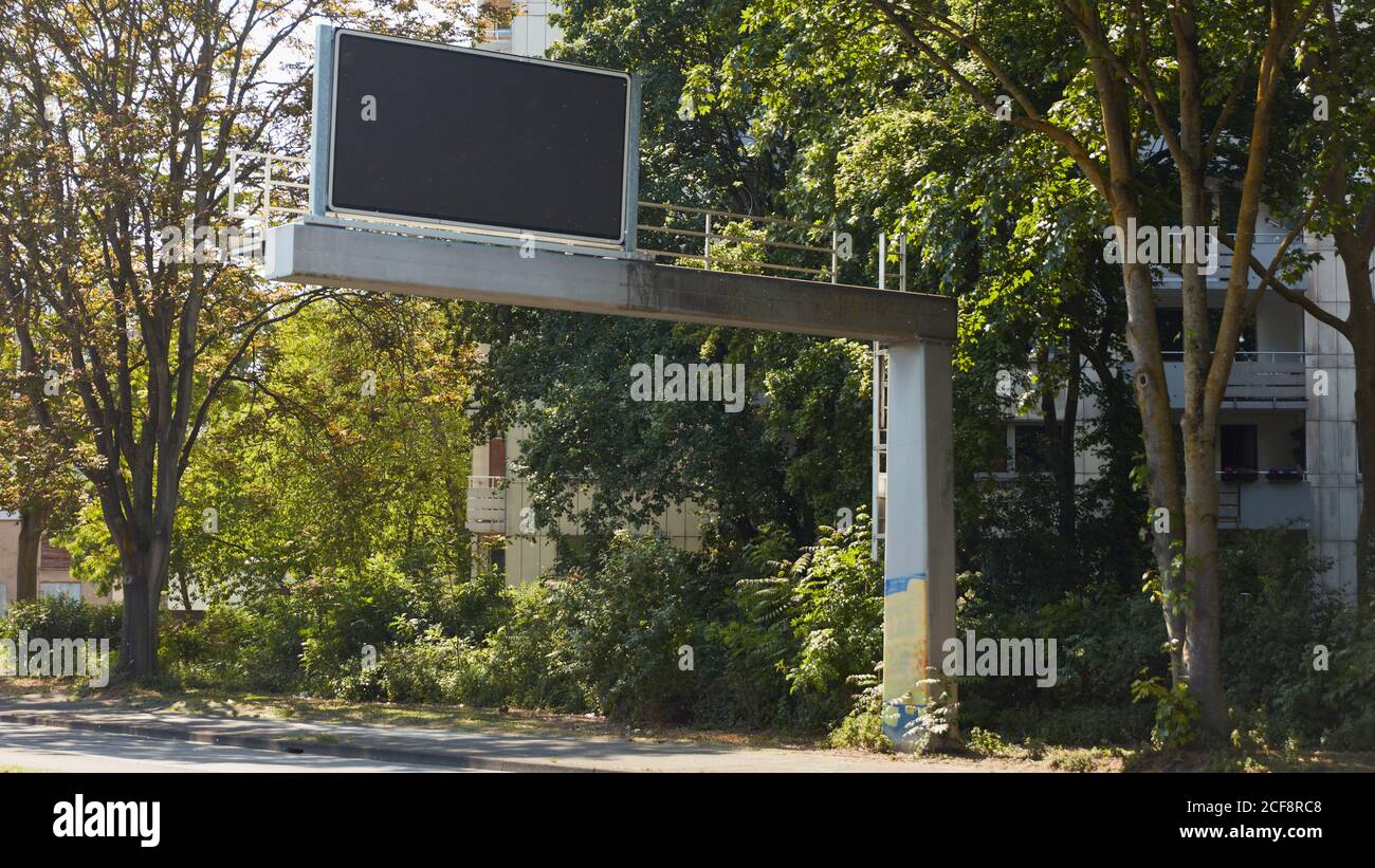 Empty scoreboard over street in the city as a mock-up template Stock ...