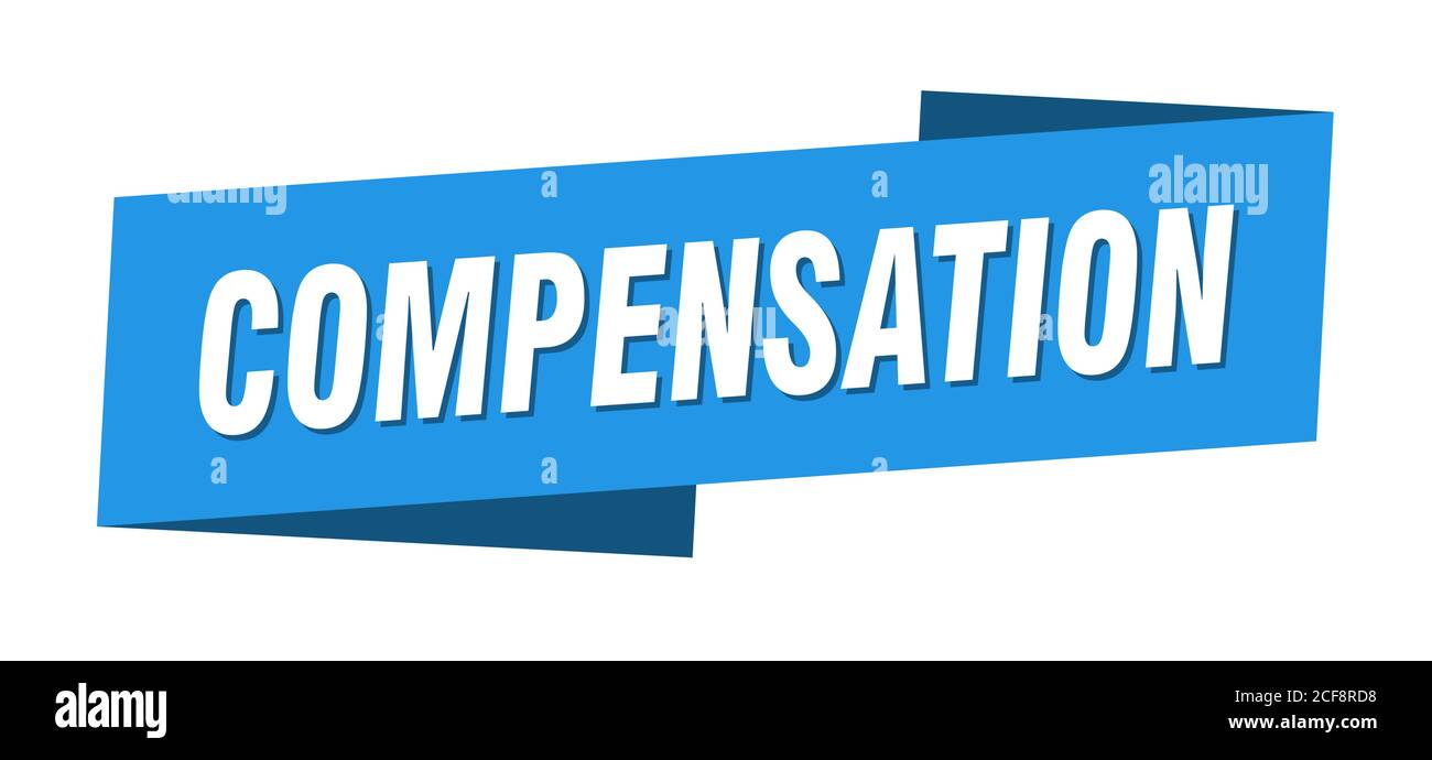 compensation banner template. ribbon label sticker. sign Stock Vector ...
