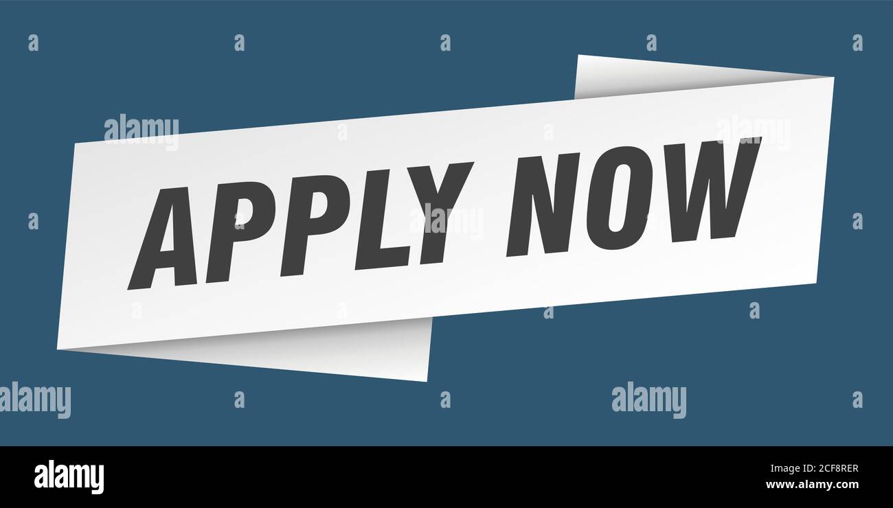 apply now banner template. ribbon label sticker. sign Stock Vector ...