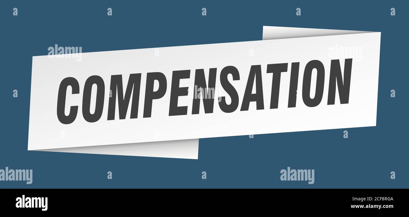 compensation banner template. ribbon label sticker. sign Stock Vector ...