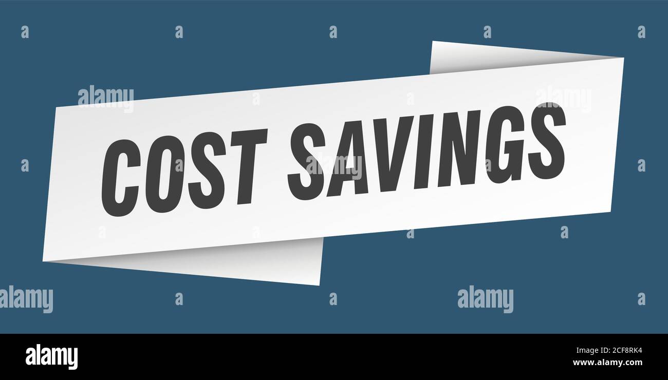 cost savings banner template. ribbon label sticker. sign Stock Vector ...