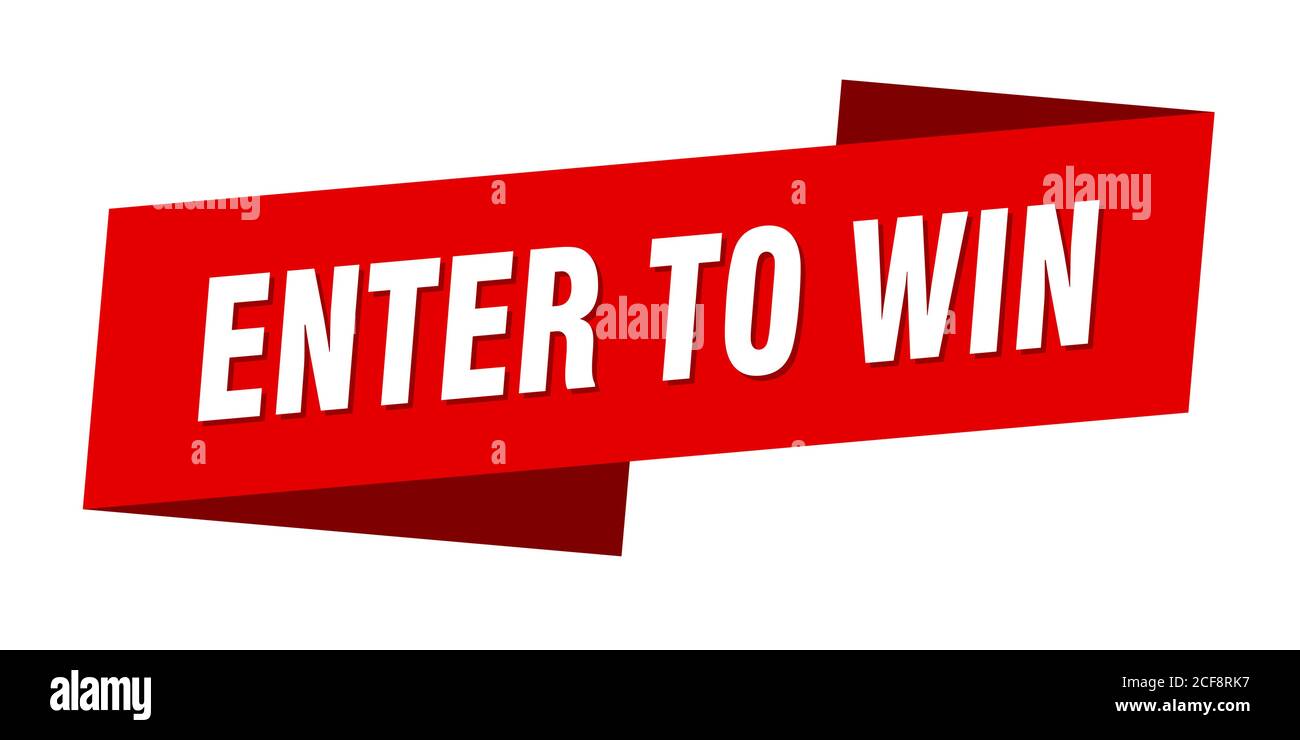 enter to win banner template. ribbon label sticker. sign Stock Vector ...