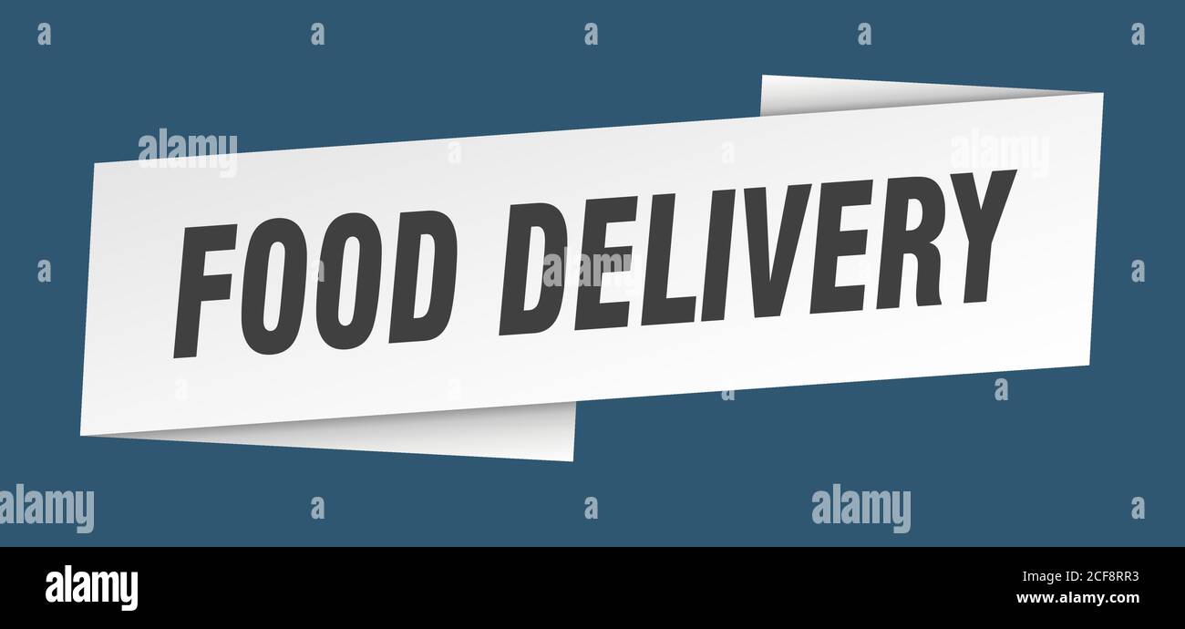 food delivery banner template. ribbon label sticker. sign Stock Vector ...