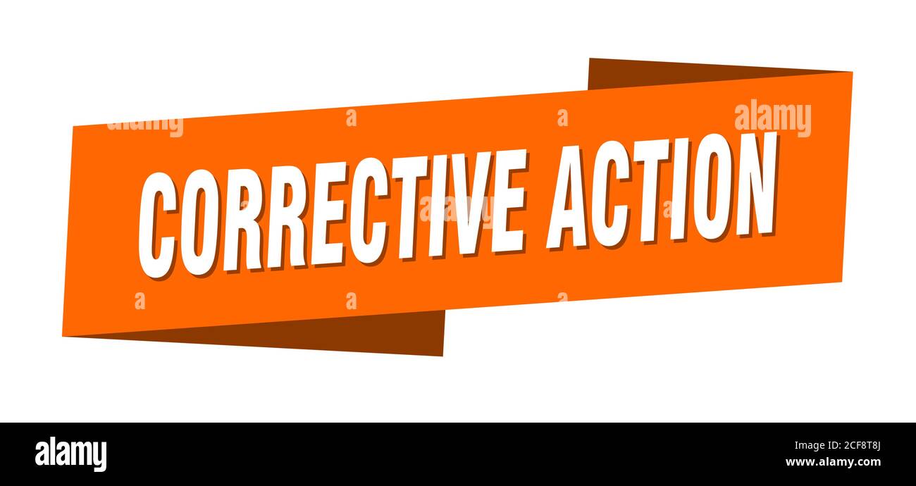 corrective action banner template. ribbon label sticker. sign Stock ...
