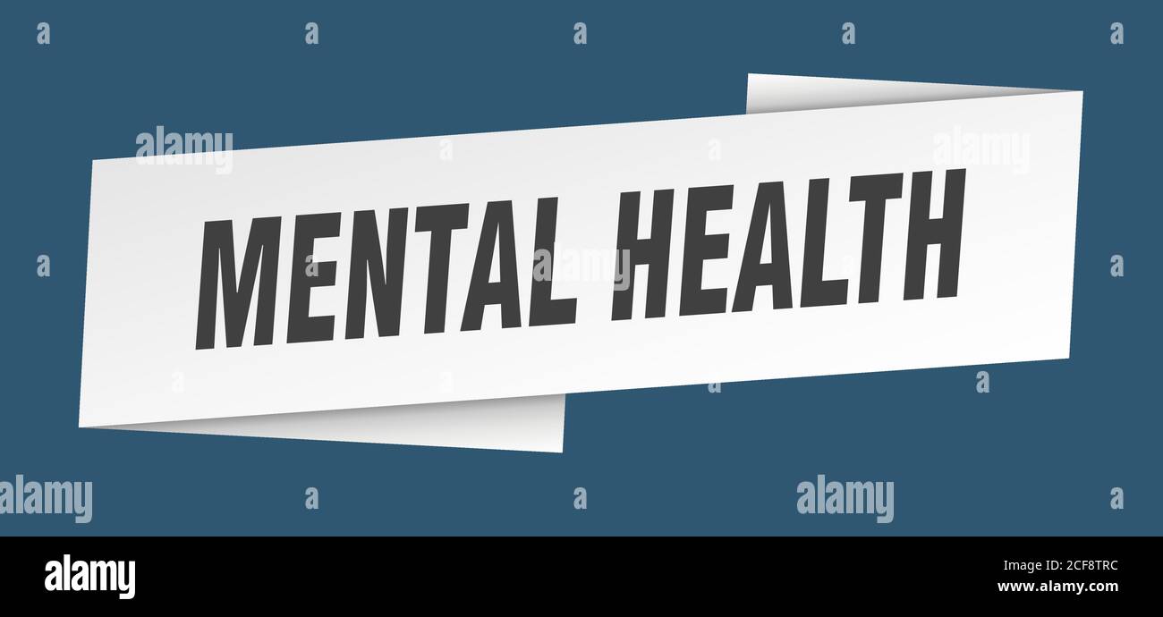 mental health banner template. ribbon label sticker. sign Stock Vector ...