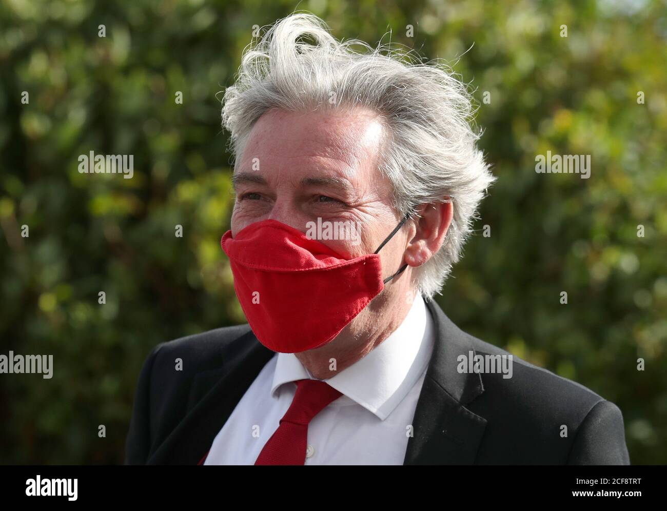 Scottish Labour leader Richard Leonard outside Alexander Dennis bus ...