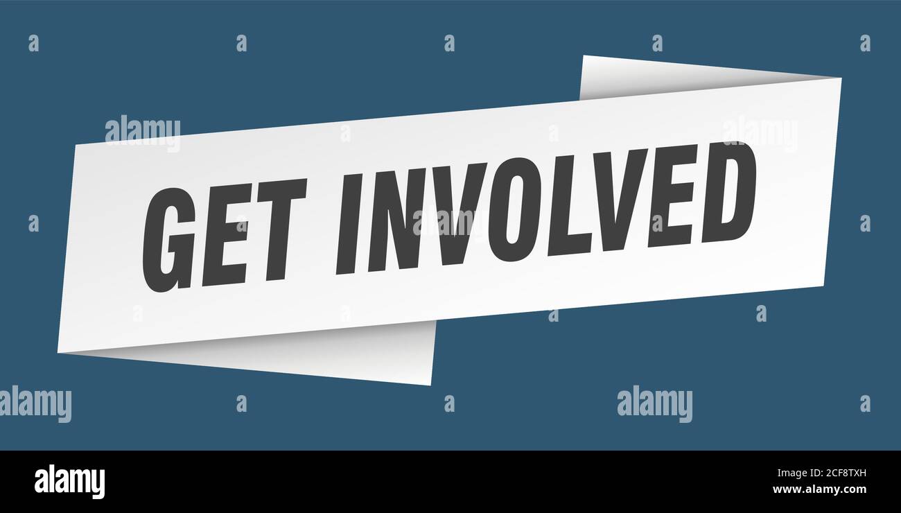 get involved banner template. ribbon label sticker. sign Stock Vector ...